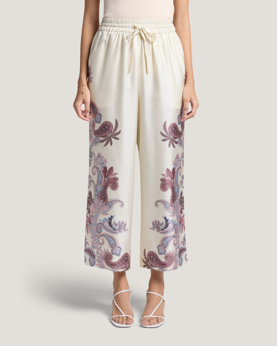 Women Claire Printed Elasticated Straight Leg Trousers – Carter & White